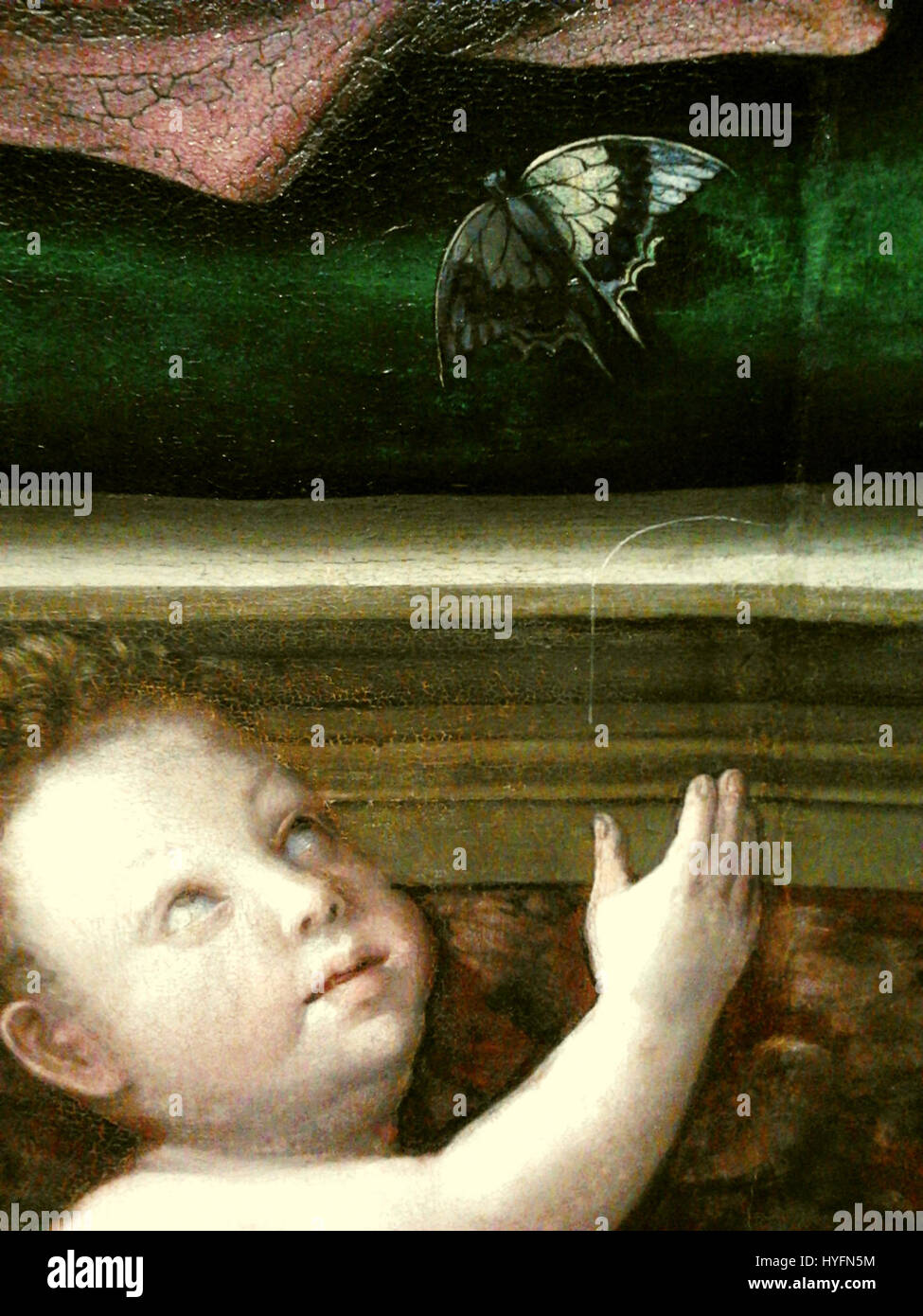 This detail from the painting 'Madonna and Child' by Coda focuses on ...