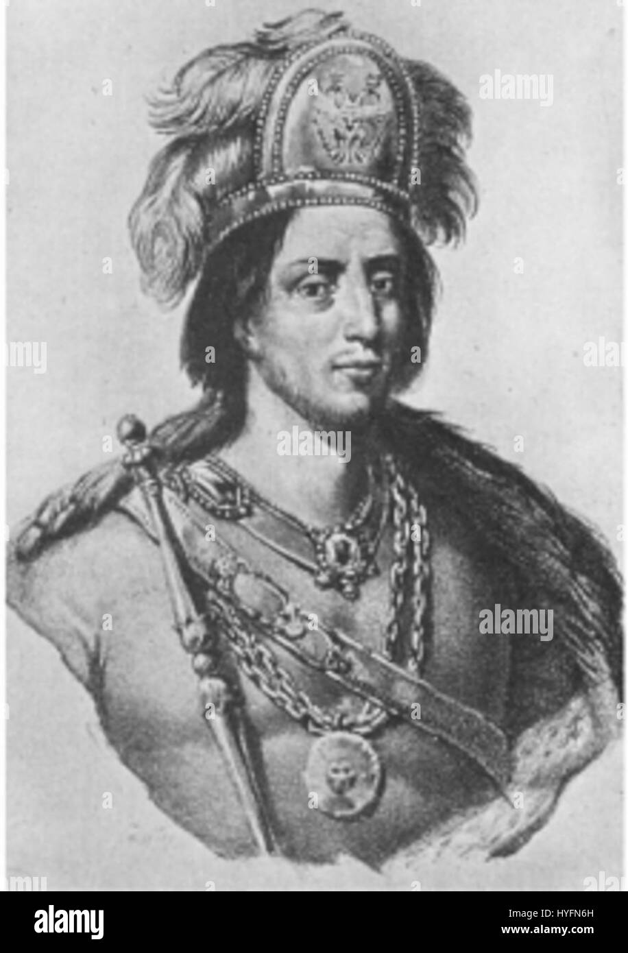 'Moctezuma' by Claudio Linati, painted in 1828, is a portrait of the ...