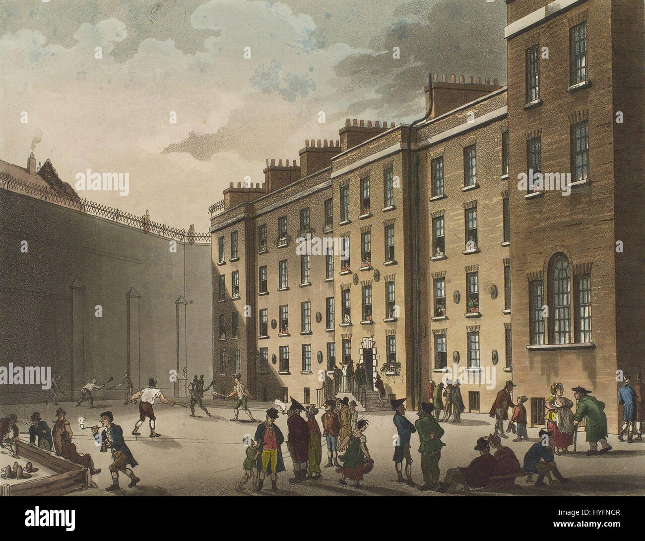 This illustration depicts the Fleet Prison, a notorious English prison ...