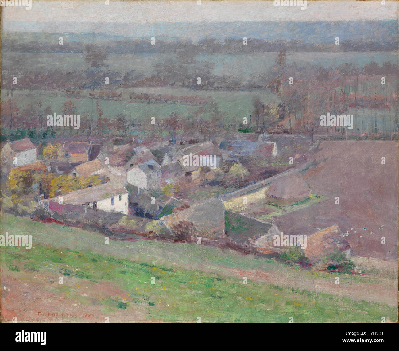 The painting 'A Bird's Eye View' by Robinson captures a landscape from ...