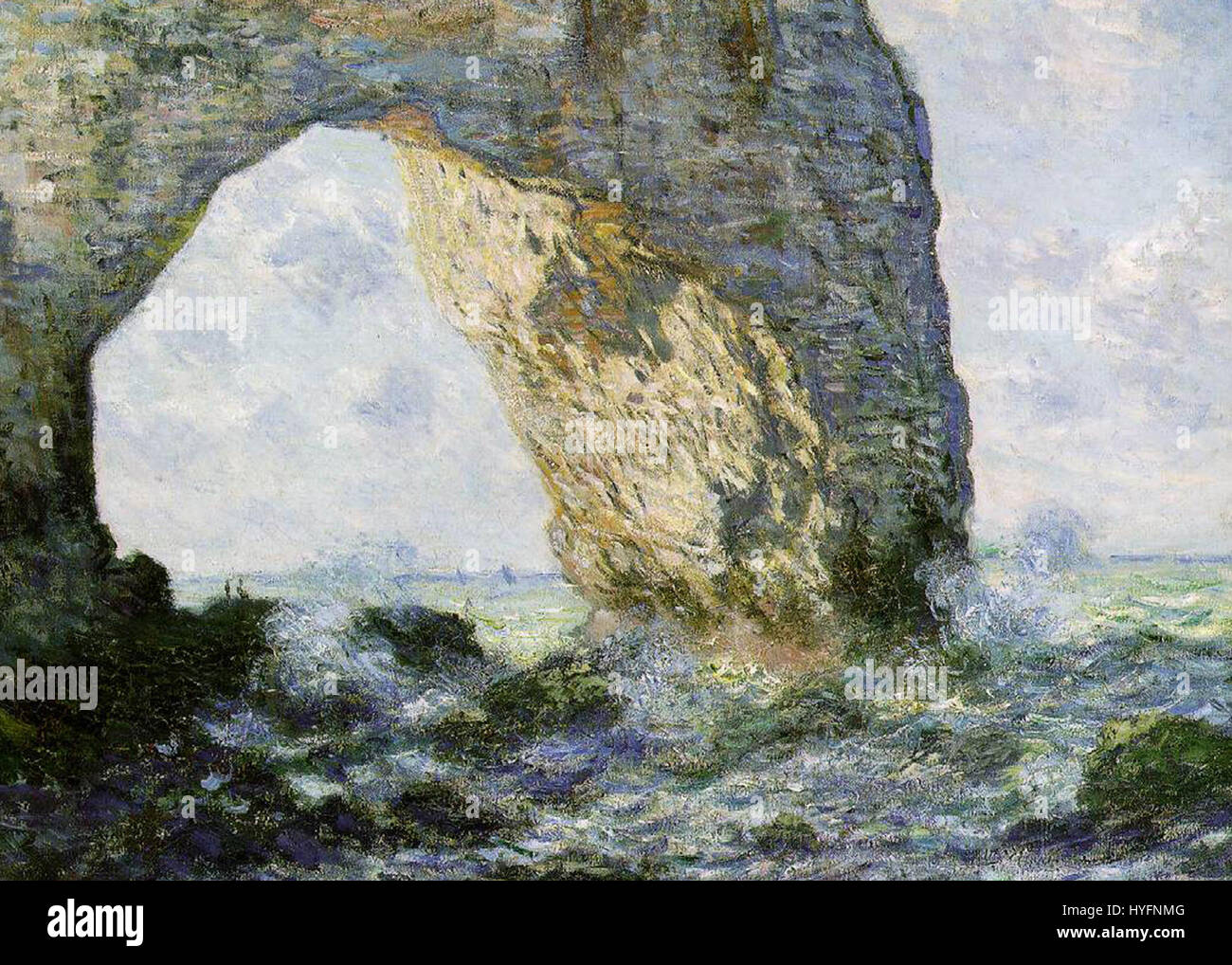 Claude Monet’s 'Rock Arch' is a landscape painting that captures the ...