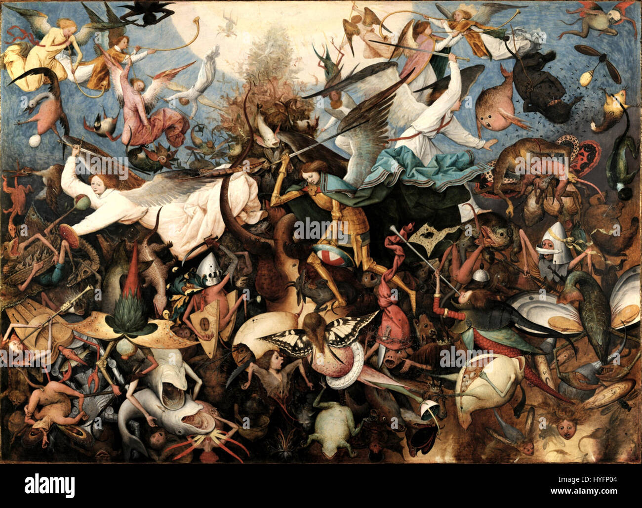 Pieter Bruegel the Elder’s *The Fall of the Rebel Angels* is a detailed ...