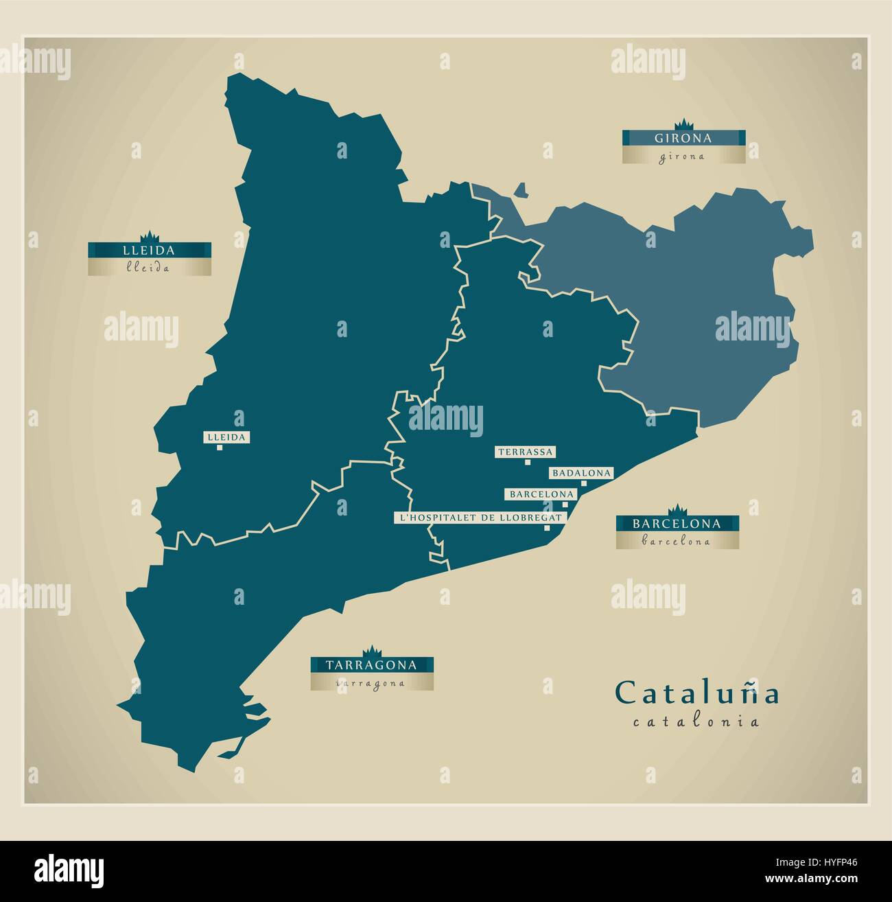 Modern Map - Cataluña ES Stock Vector Image & Art - Alamy