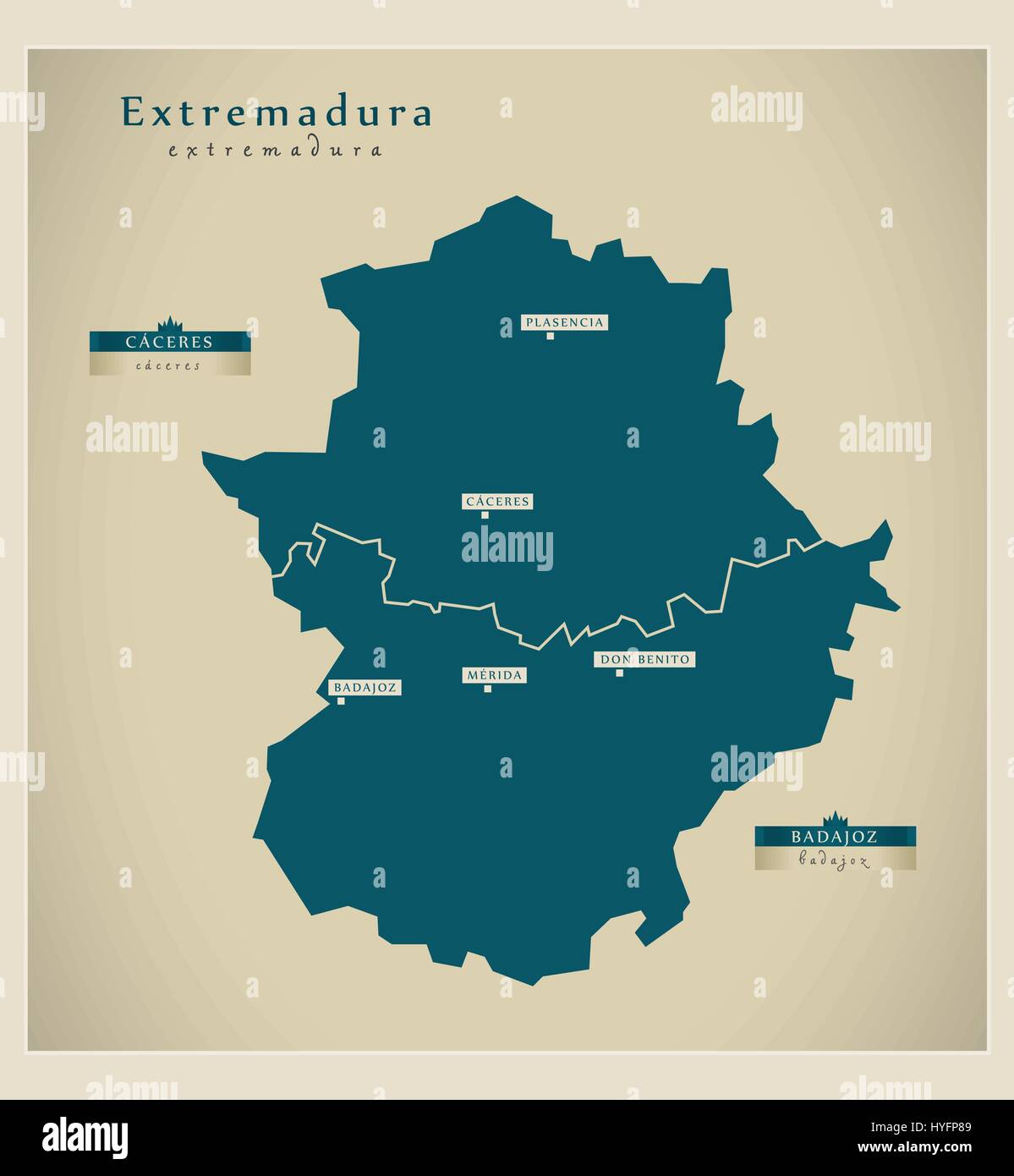 Map of extremadura hi-res stock photography and images - Alamy