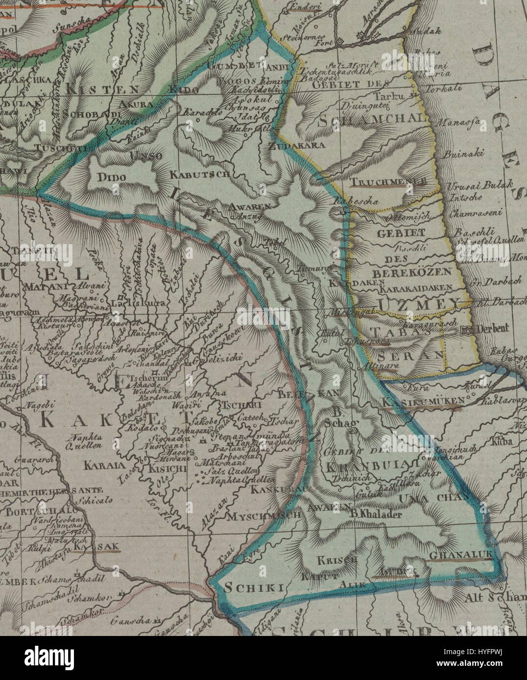 'Lesgistan' by I.C.M. Reinecke, created in 1804, is a detailed map or ...