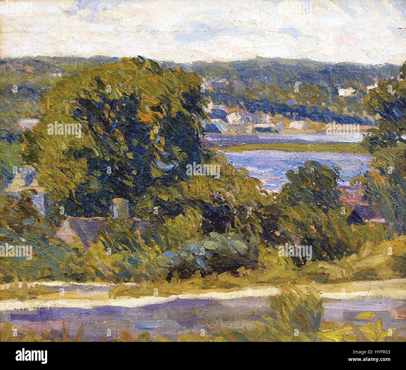 This attributed work by Morgan Colt depicts a view of the Delaware ...