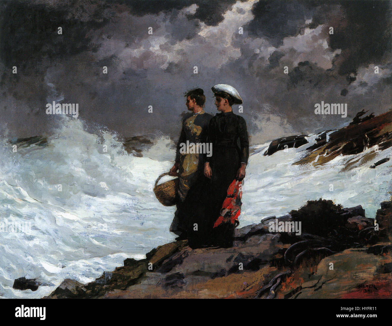 'Watching the Breakers' is a painting by Winslow Homer from 1891 ...