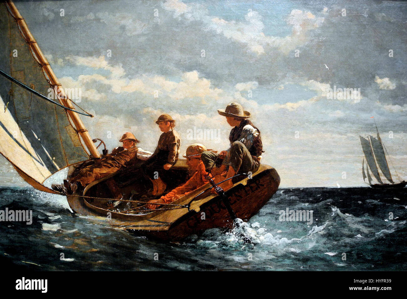 Winslow Homer’s *Breezing Up (A Fair Wind)* is a dynamic seascape ...