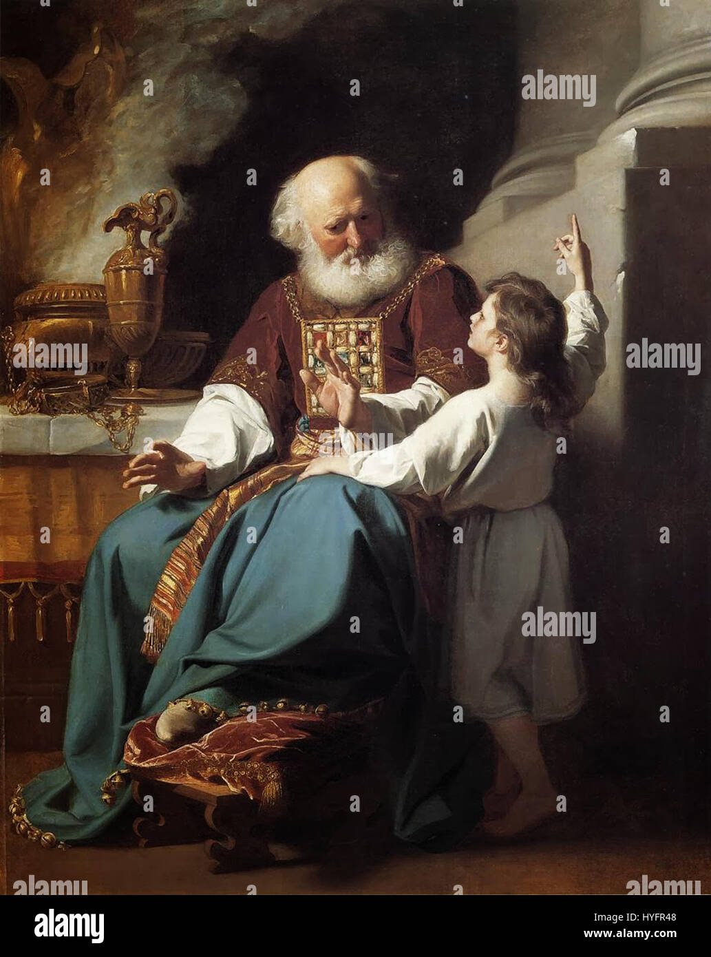 This piece, titled 'Eli and Samuel,' portrays the biblical story of the ...