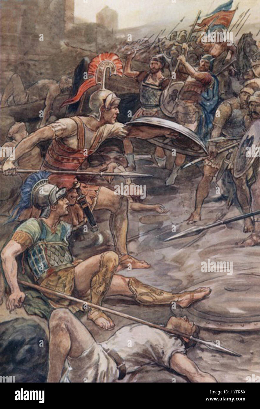 'Epaminondas defending Pelopidas' by William Rainey depicts the heroic ...