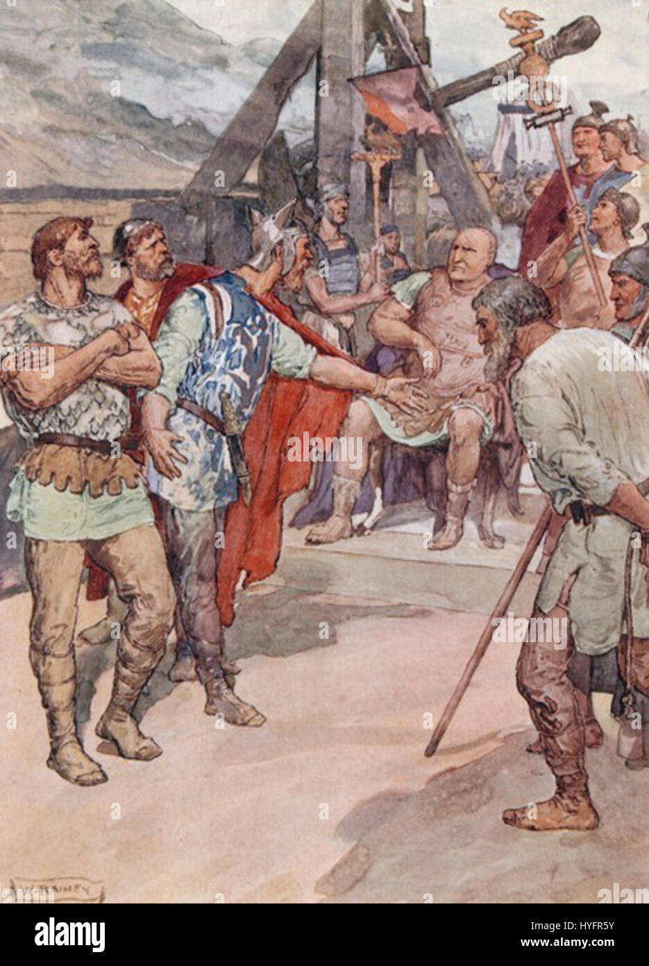 An illustration by William Rainey depicting the Roman general Gaius ...