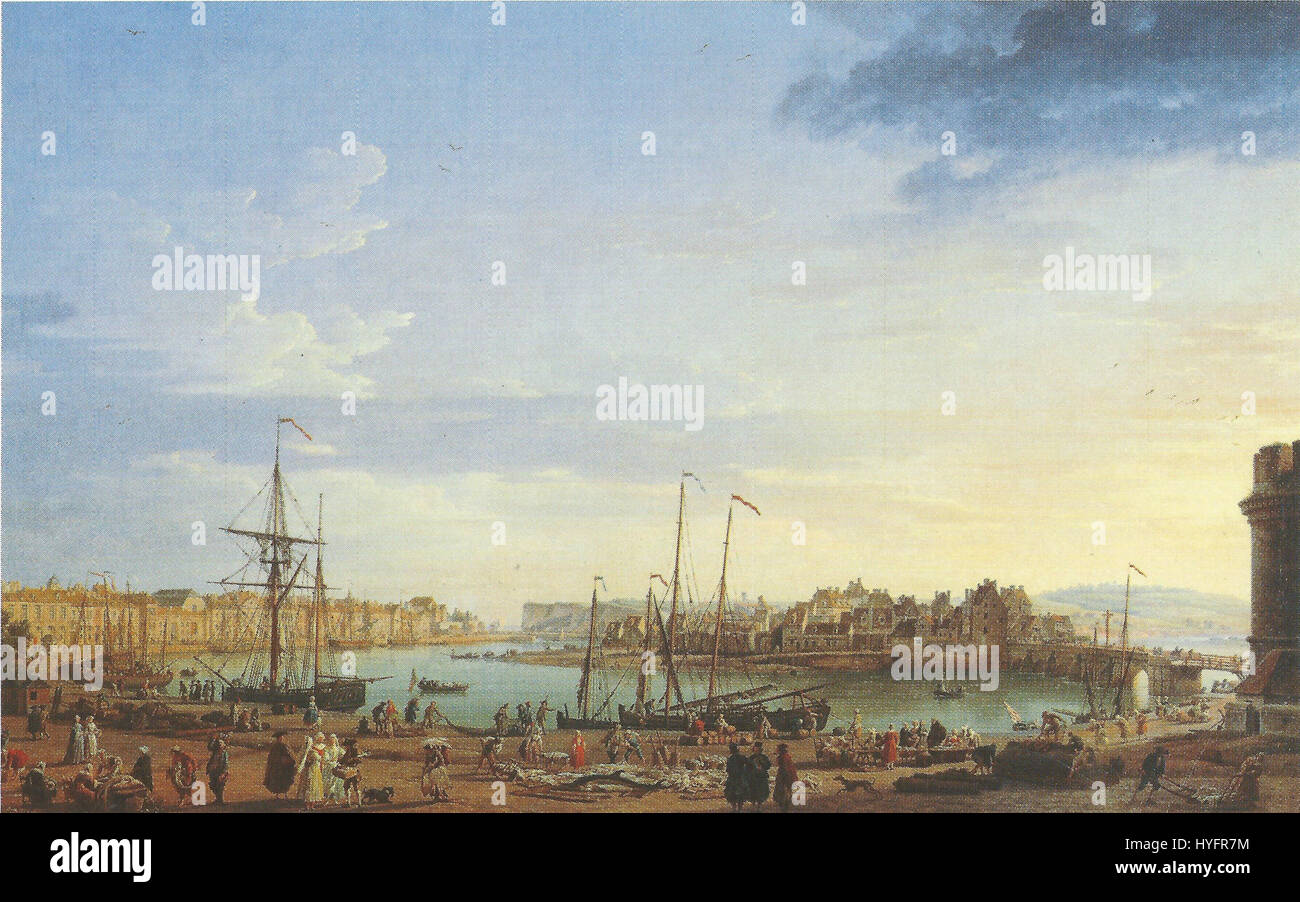 This 1765 artwork depicts the coastal town of Dieppe in France ...