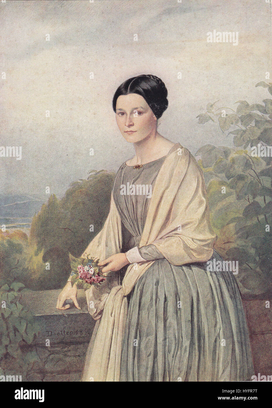 This portrait of Elisabeth Sarasin Sauvain, painted by Dietter in 1850 ...