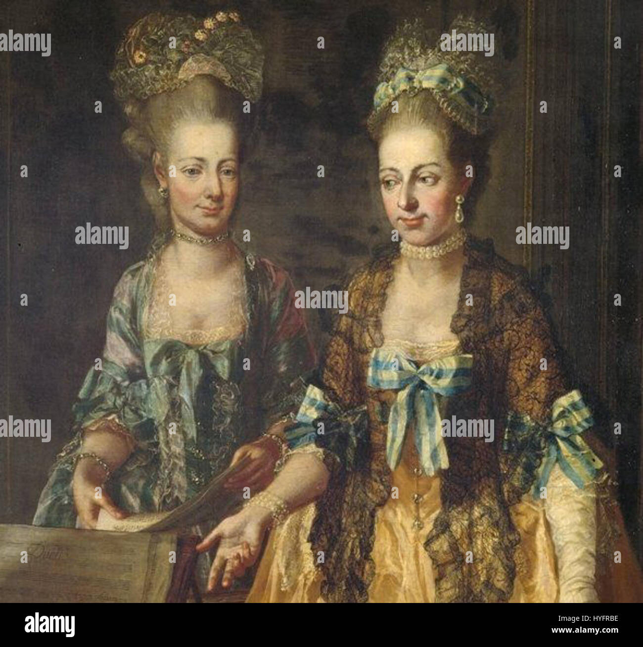 This portrait features the Archduchesses Maria Elisabeth and Maria Anna ...