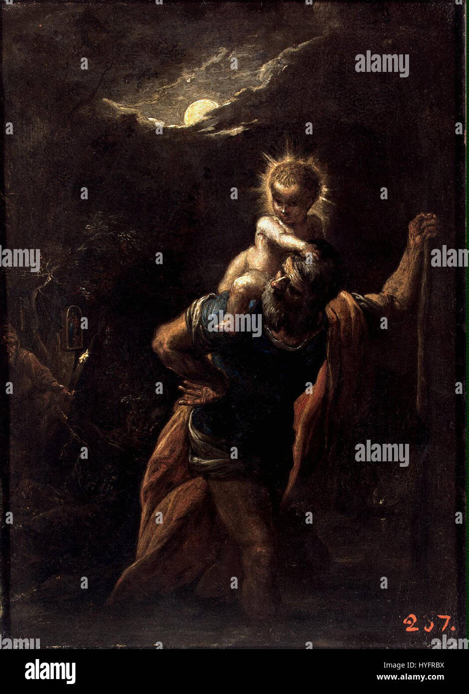 Saint christopher carrying the infant christ hi-res stock photography ...