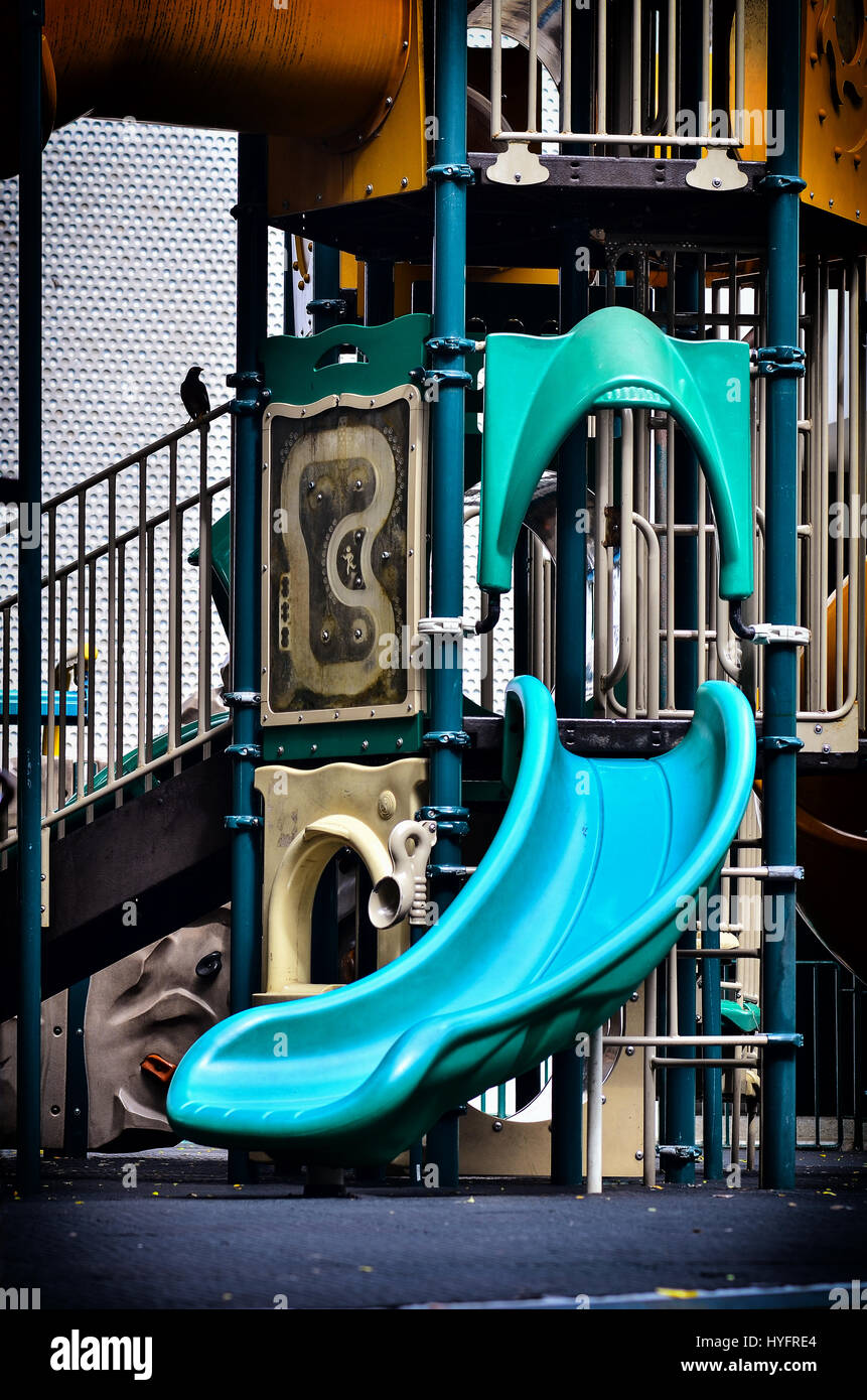 slide amusement park children play ground Stock Photo - Alamy