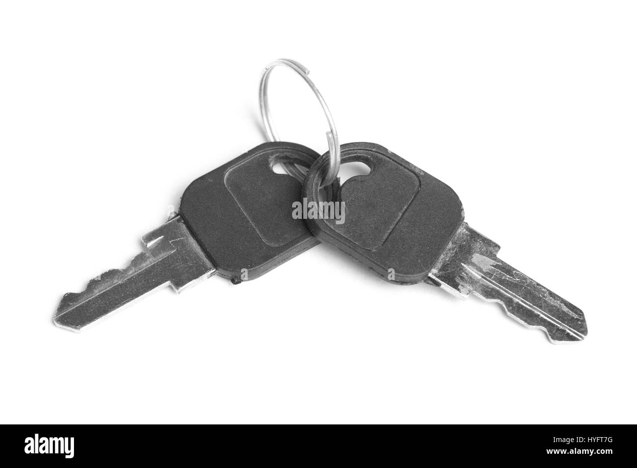 Pair of keys isolated on white background Stock Photo - Alamy