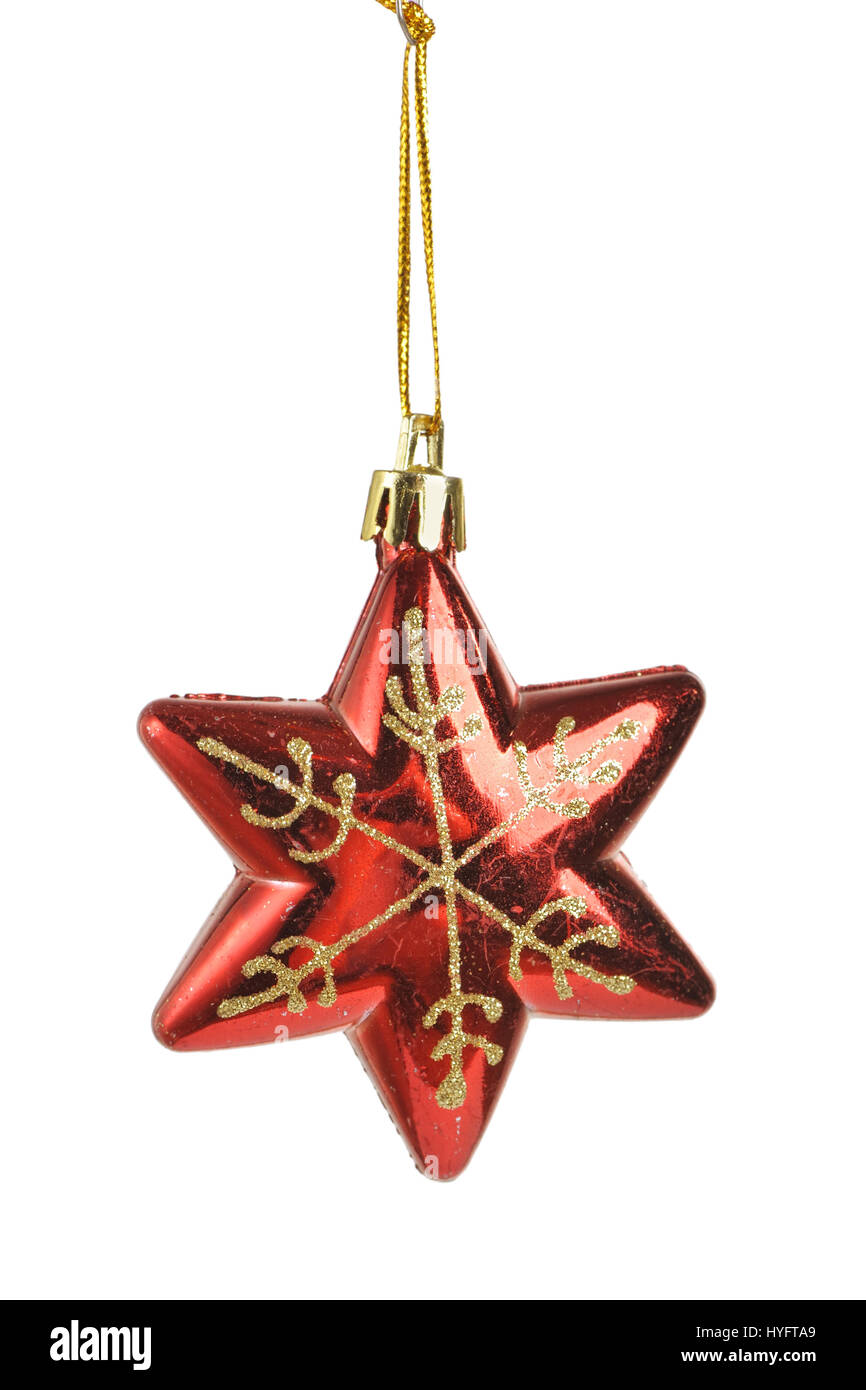 Christmas star shape toy isolated on white Stock Photo - Alamy