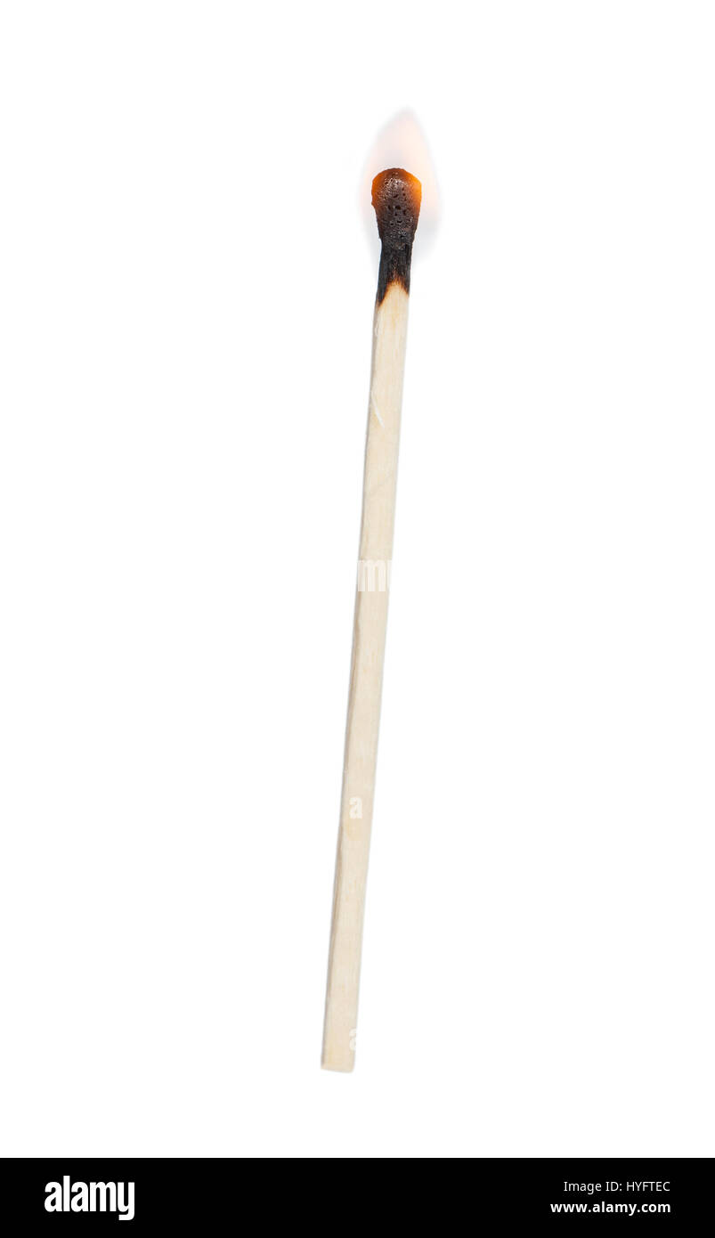 Burning match isolated on white background Stock Photo - Alamy