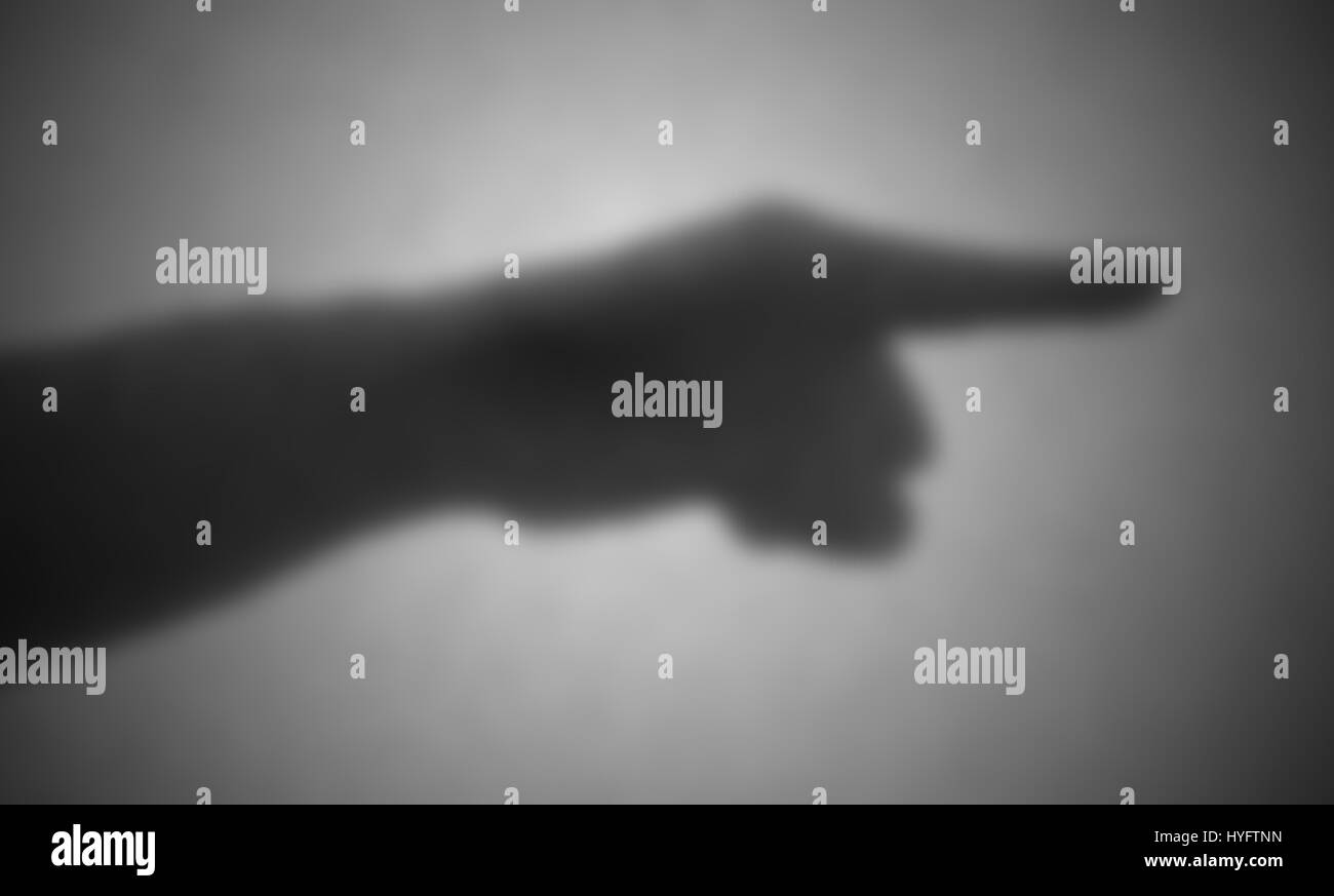 Silhouette behind a transparent paper - Blurred - Finger pointing Stock ...