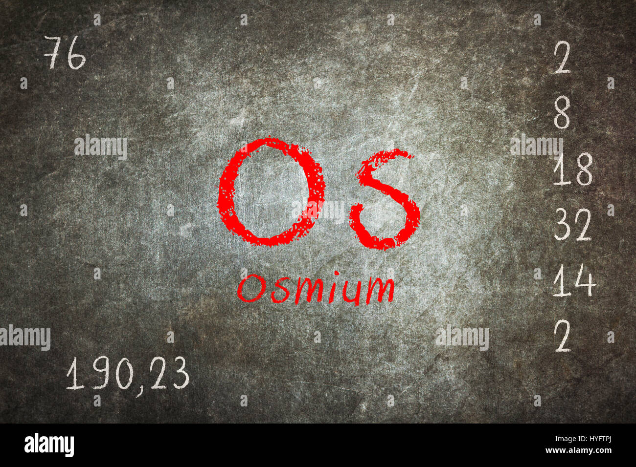 Isolated blackboard with periodic table, Osmium, Chemistry Stock Photo ...