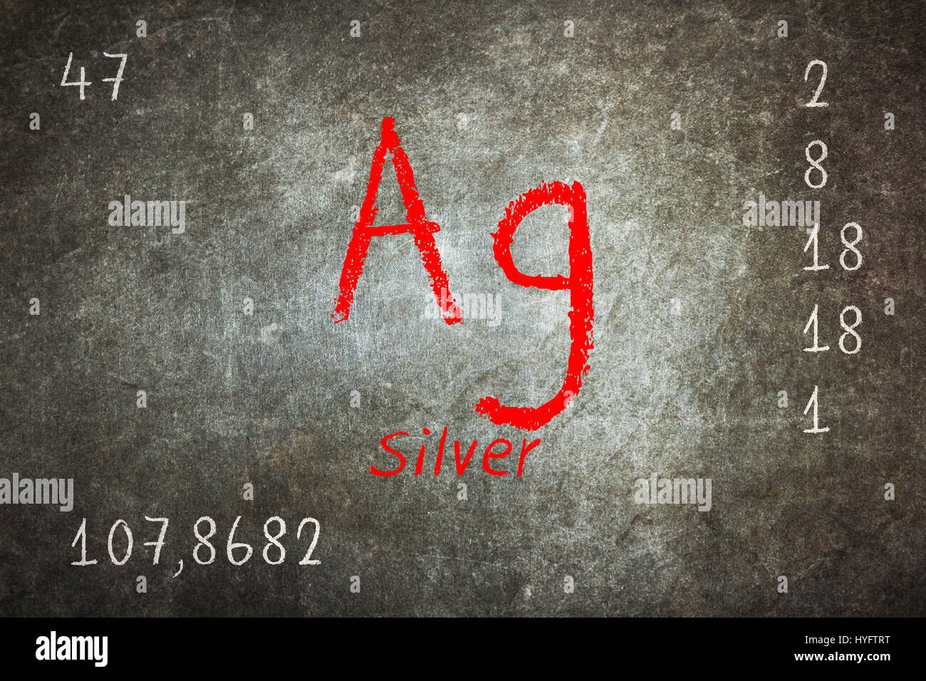 Isolated blackboard with periodic table, Silver, Chemistry Stock Photo ...