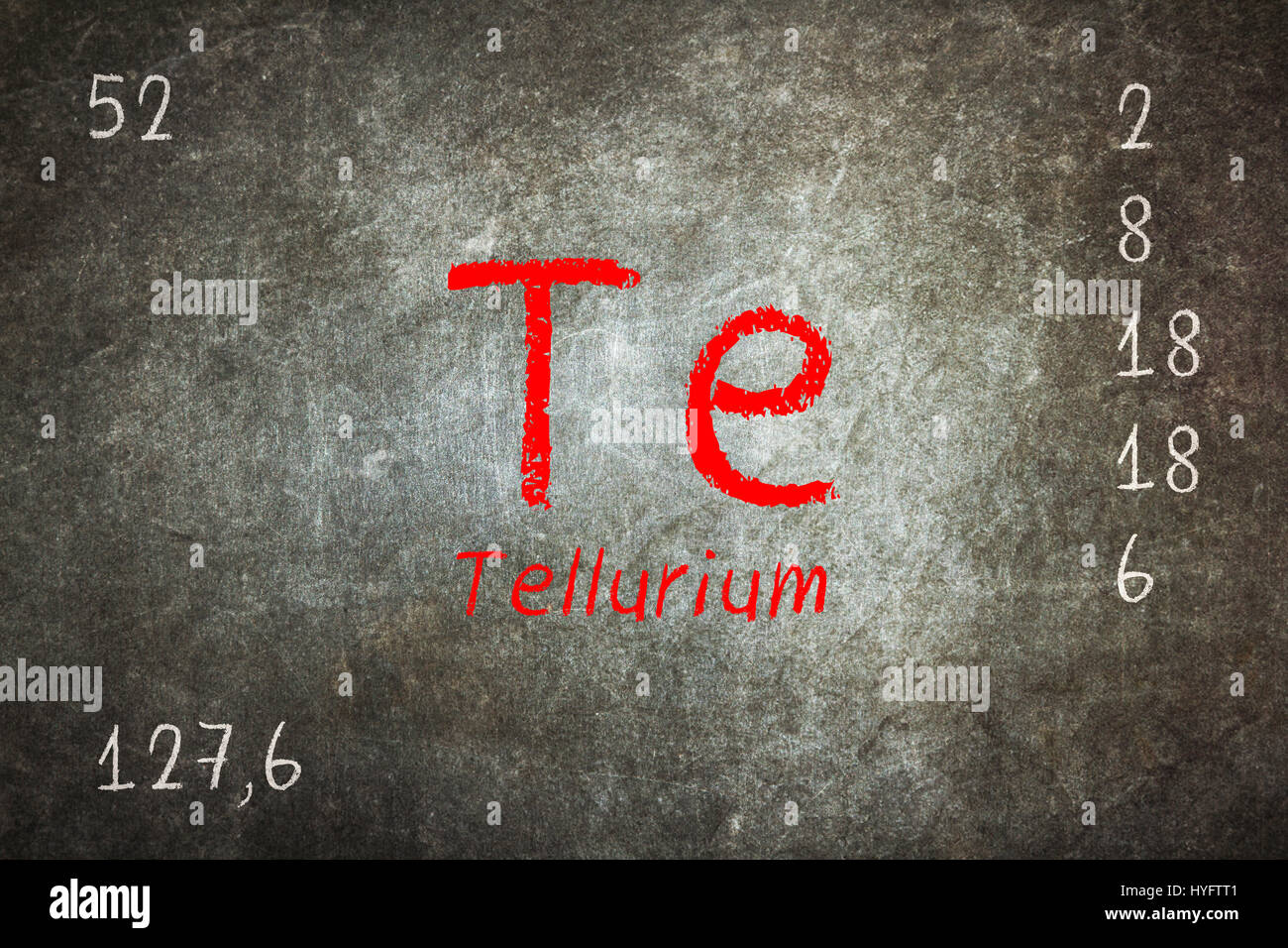 Isolated blackboard with periodic table, Tellurium, Chemistry Stock ...