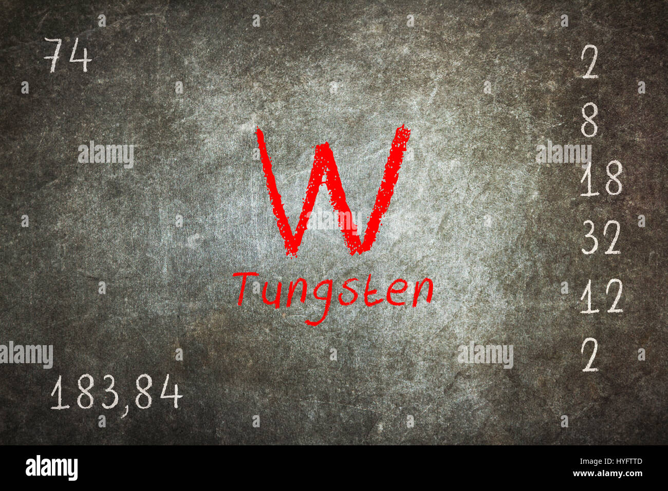 Isolated blackboard with periodic table, Tungsten, Chemistry Stock ...