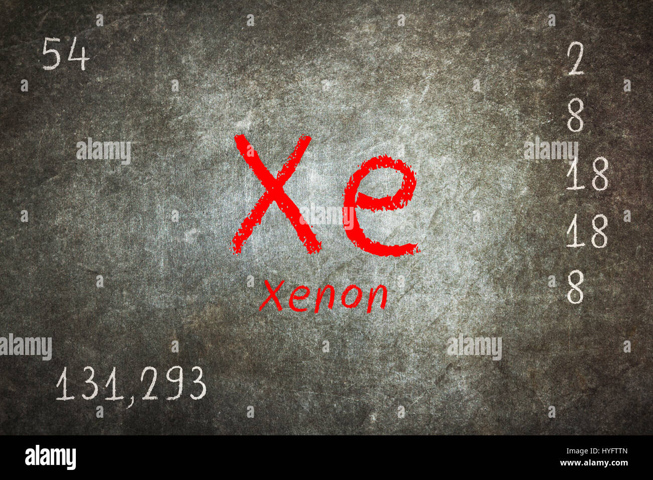 Isolated blackboard with periodic table, Xenon, Chemistry Stock Photo ...