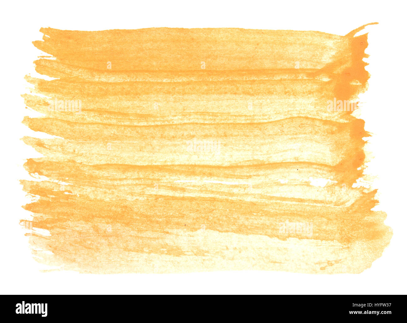 orange watercolor stroke isolated on white Stock Photo - Alamy