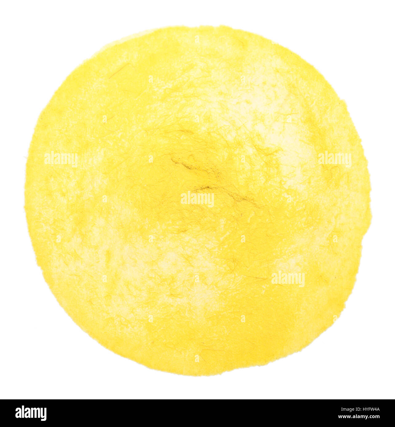 yellow watercolor circle isolated on white background Stock Photo - Alamy