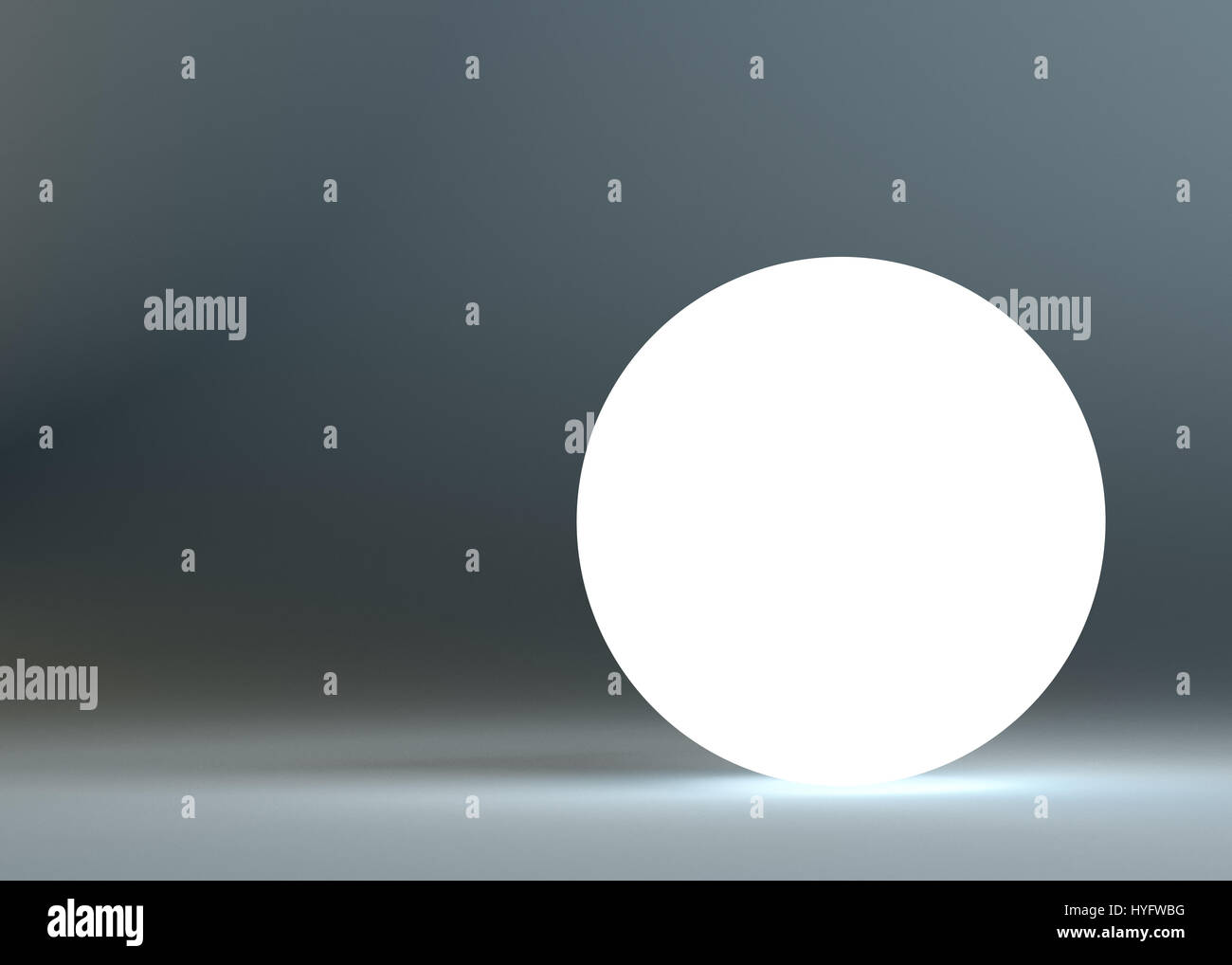 White glow sphere in gray dark background Stock Photo - Alamy