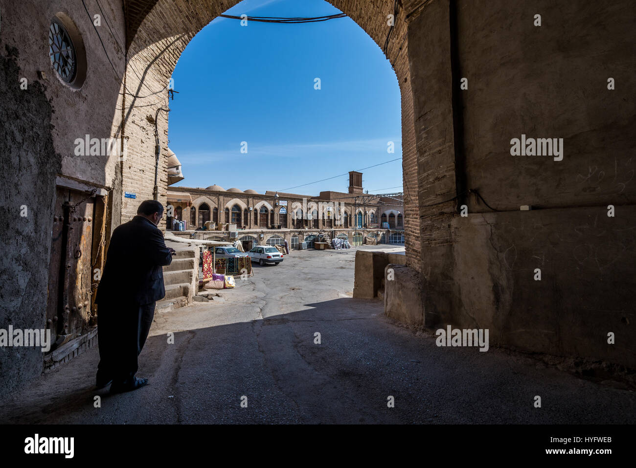 Gateway to Khan Bazaar in Yazd, capital of Yazd Province of Iran Stock ...