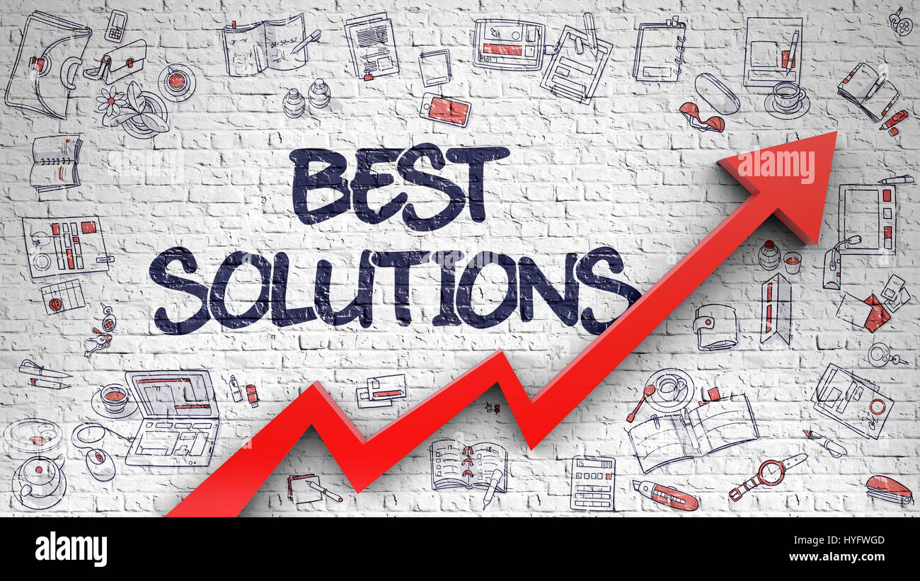 Best Solutions Drawn on White Wall. 3d Stock Photo - Alamy