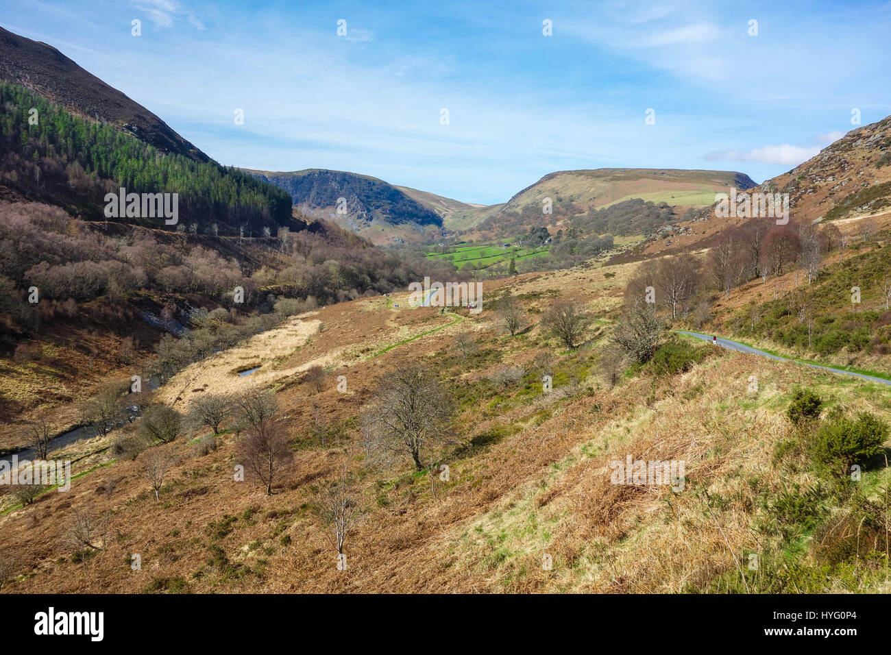 The river Marteg flowing through the Cambrian mountain range north west ...