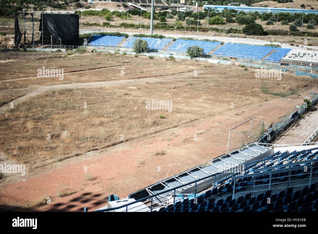 ATHENS, GREECE: The former Olympic Baseball Centre and the Olympic ...