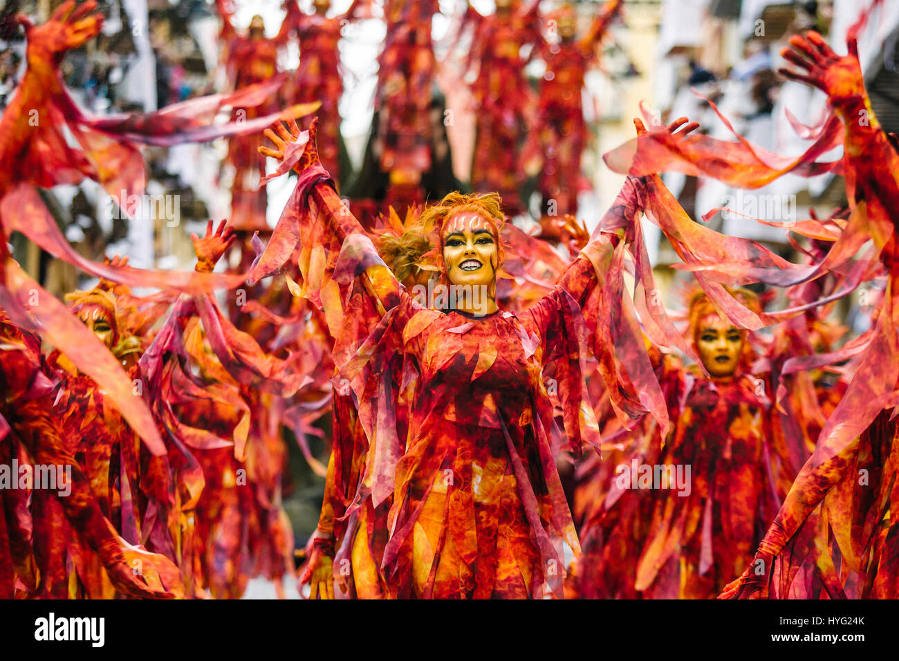ALCOI, SPAIN: Women dressed as she-devils. THE FLAMBOYANT festival that ...
