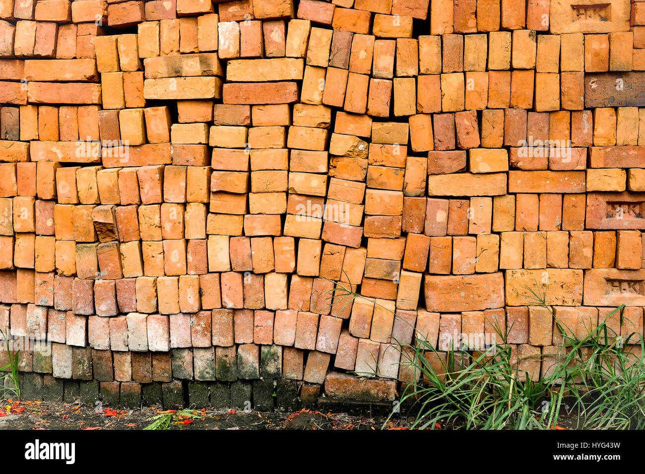 Detail of old aged brick wall with weathered texture Stock Photo - Alamy