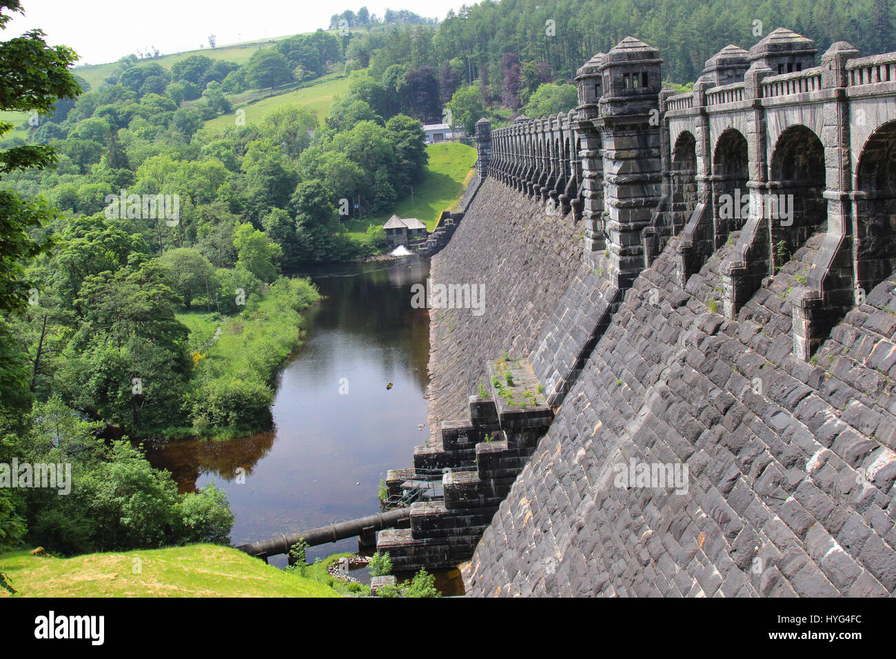 Lake Vyrnwy dam, Powys, Wales UK Stock Photo - Alamy
