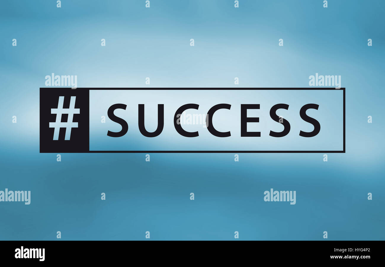 hashtag success sign in blue color Stock Photo - Alamy