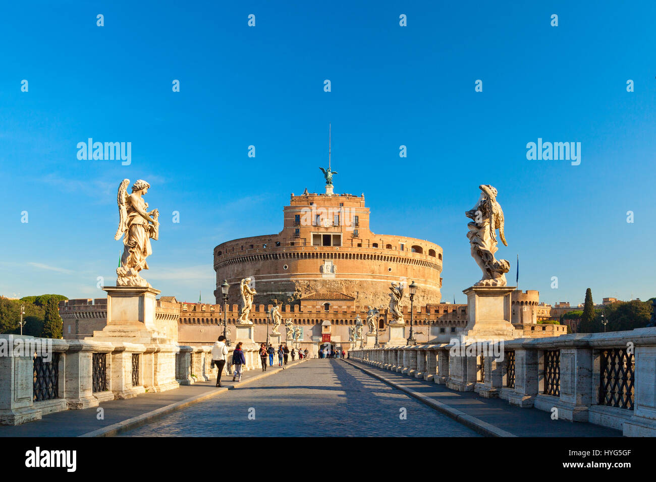 saint angel castle view in the city of rome Stock Photo - Alamy