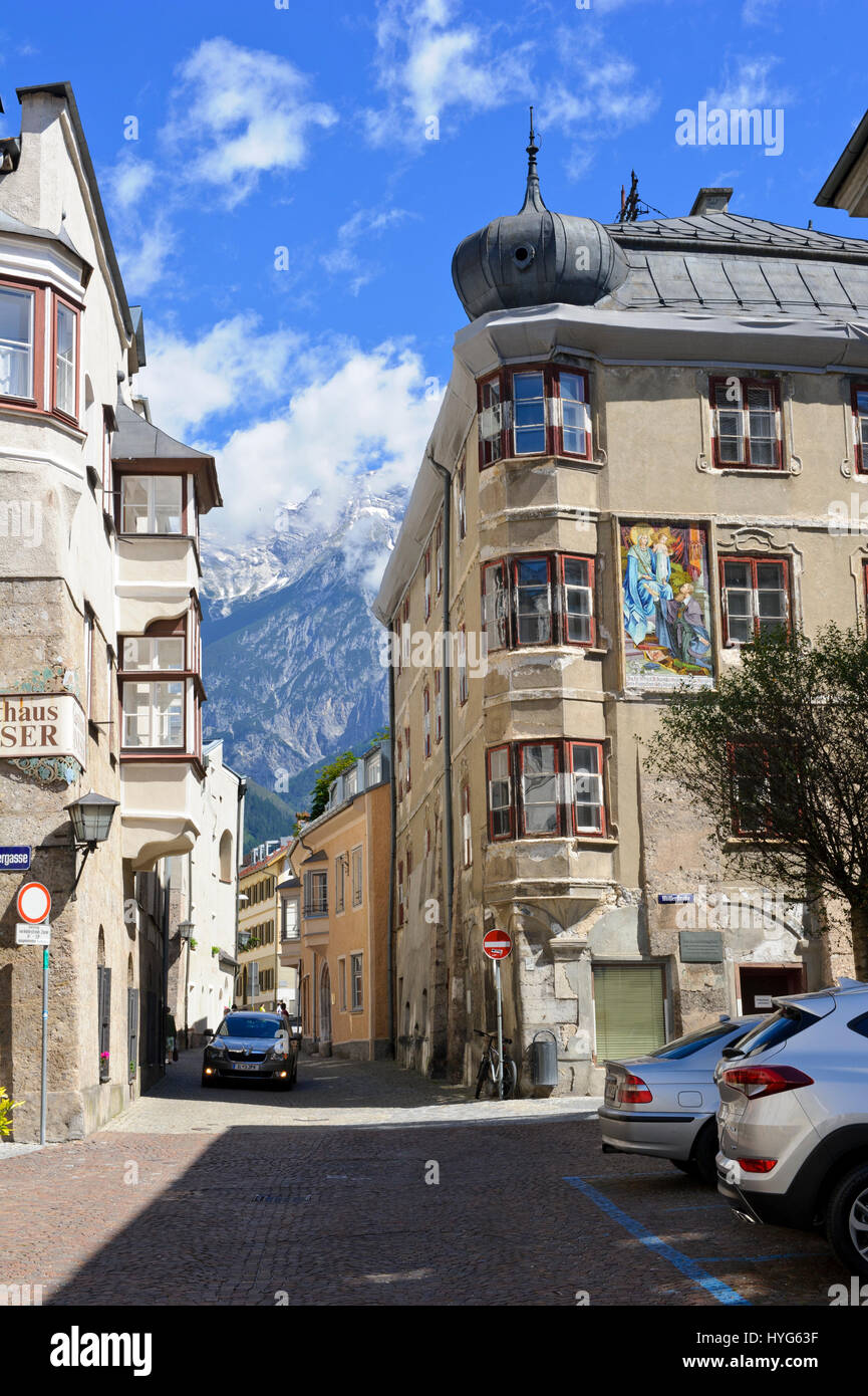 Traditional buildings in the Medieval Town of Hall, Tirol, Austria ...