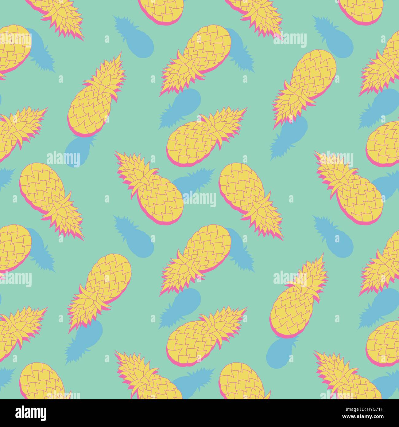 Tropical pineapples on white Stock Vector Images - Alamy