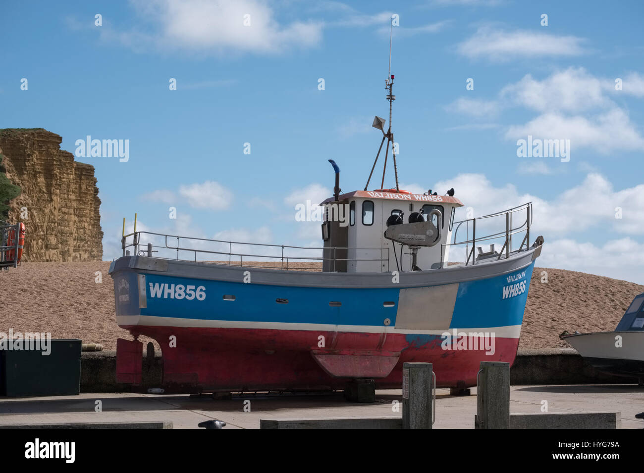 Boats on the Quayside at West Bay Stock Photo - Alamy