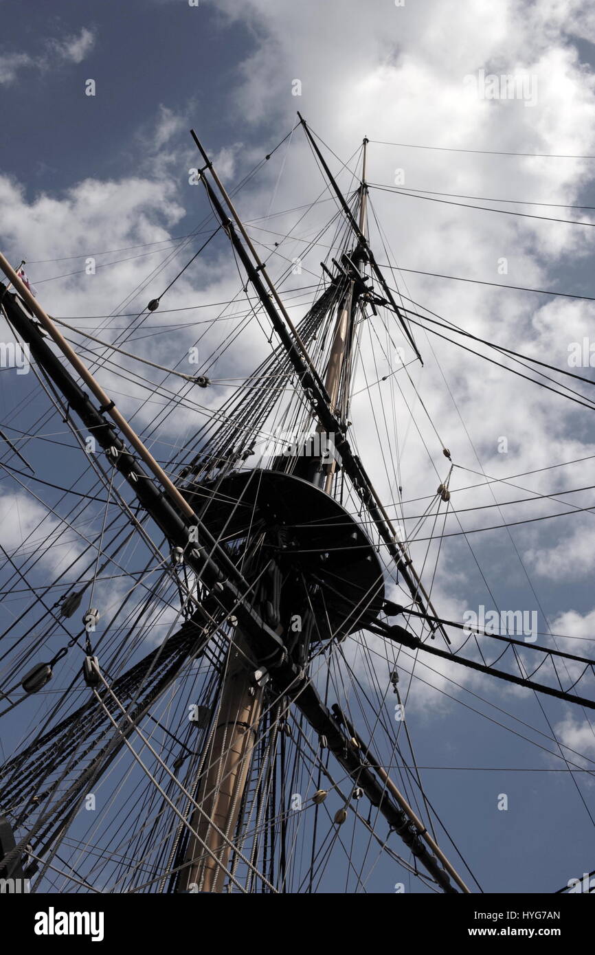 Sailing ship rigging masts shrouds hi-res stock photography and images ...