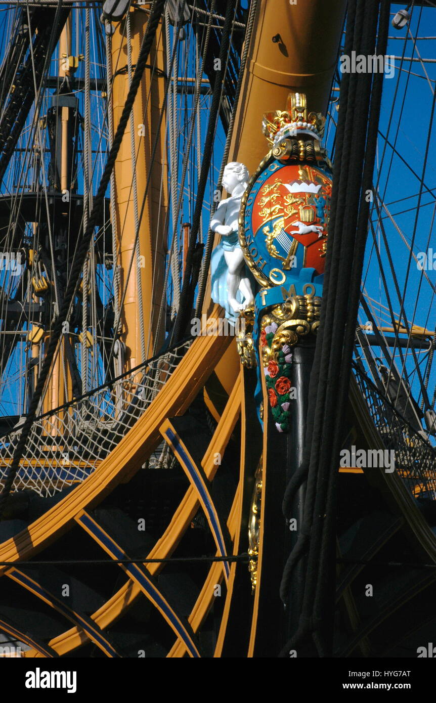 Battle trafalgar nelsons flagship hms victory hi-res stock photography ...