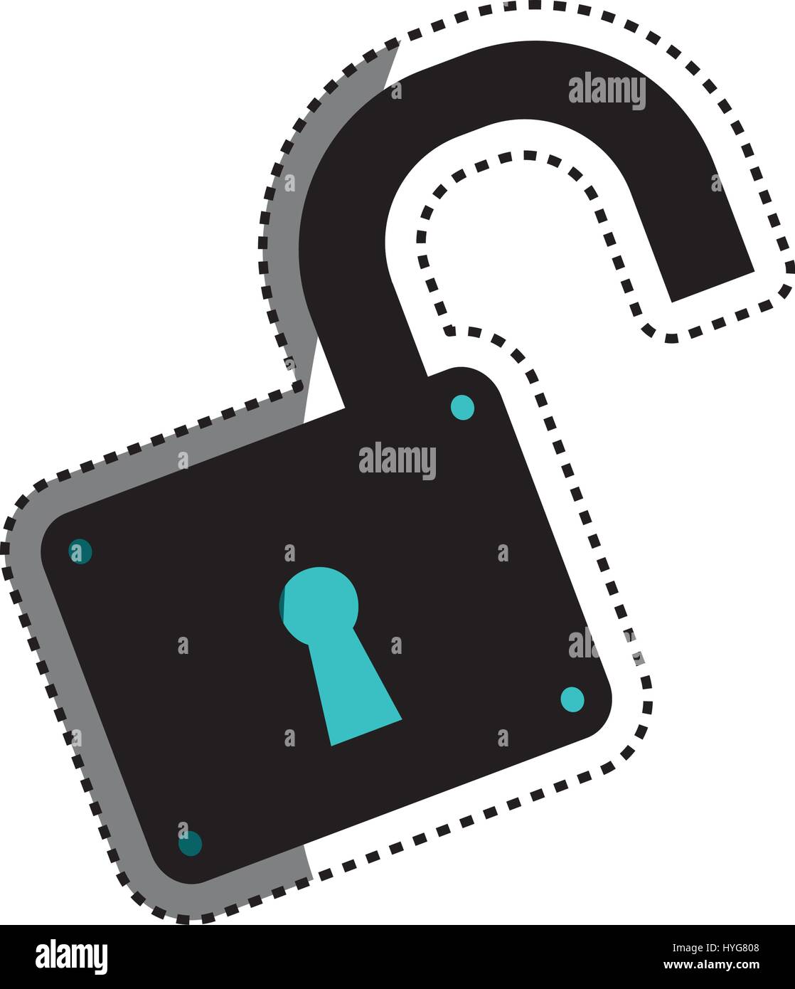 padlock unlocked security object Stock Vector Image & Art - Alamy