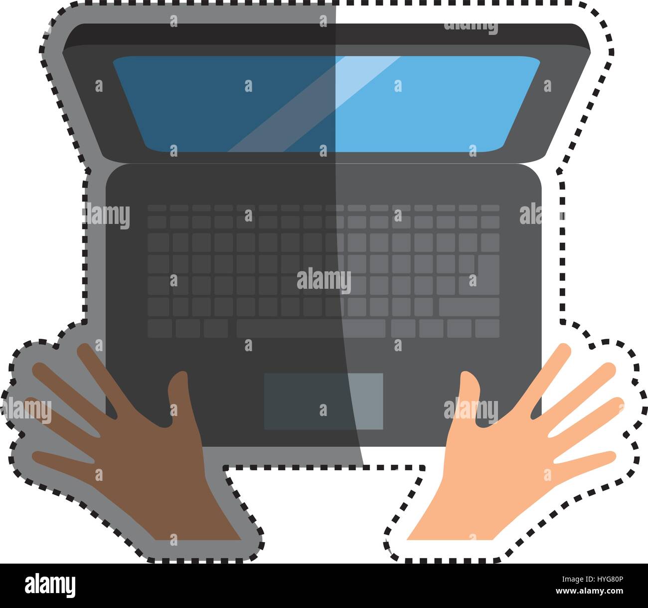 pc laptop malware hands Stock Vector Image & Art - Alamy