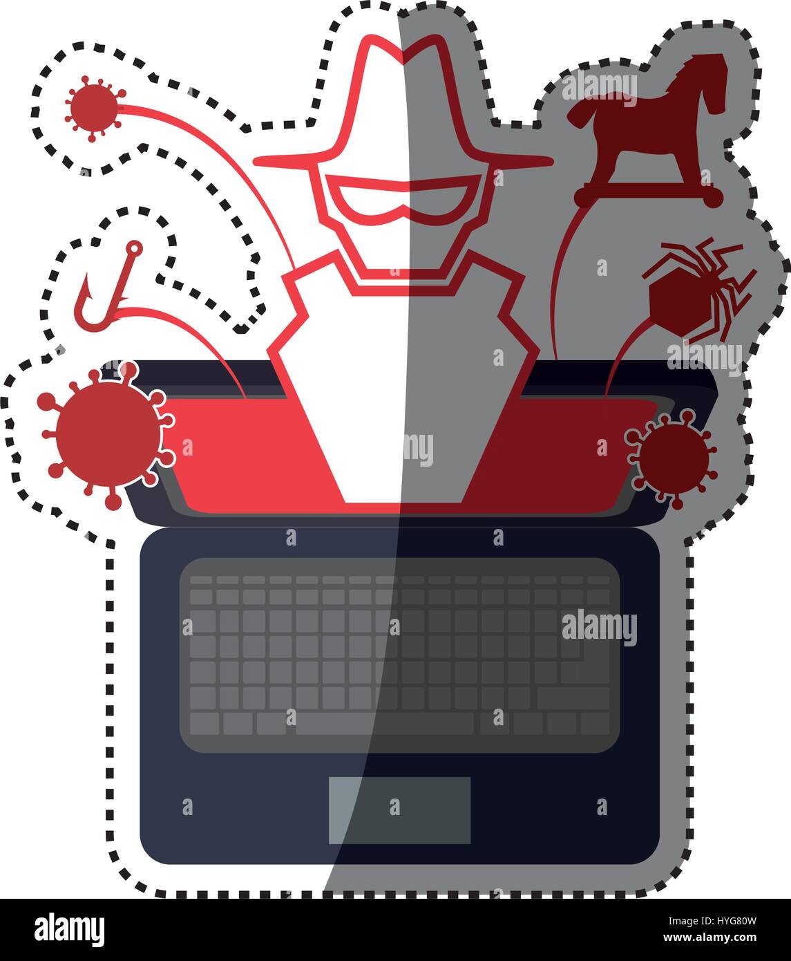 pc laptop malware Stock Vector Image & Art - Alamy