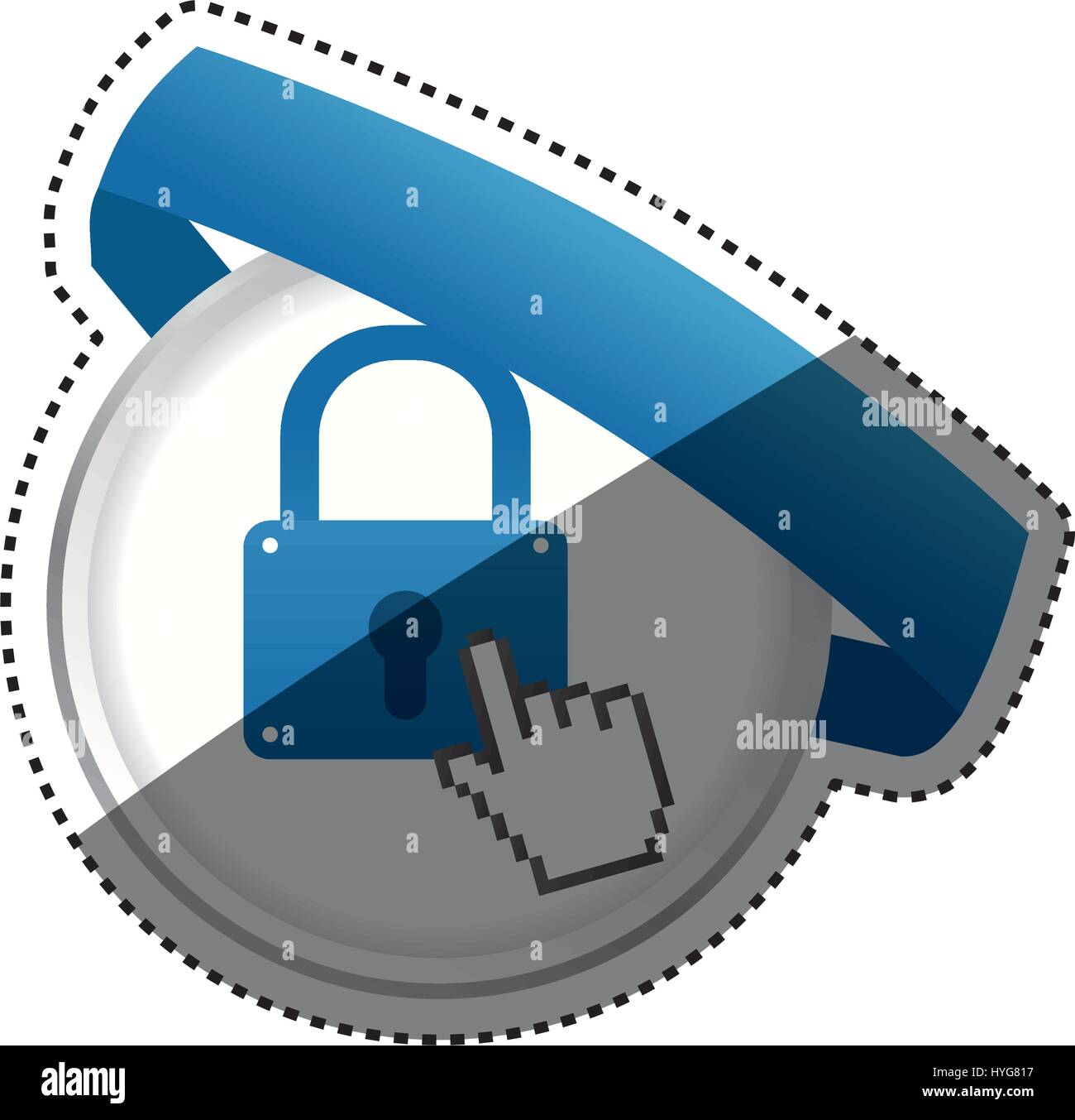 padlock pointer hand banner Stock Vector Image & Art - Alamy